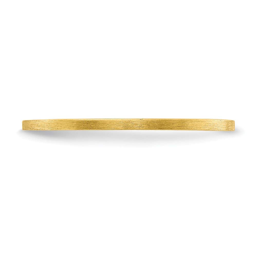 Solid 14k Yellow Gold 1.2mm Flat Stackable Brushed Matte Finish Band Thin Wedding Anniversary Ring Size 8
