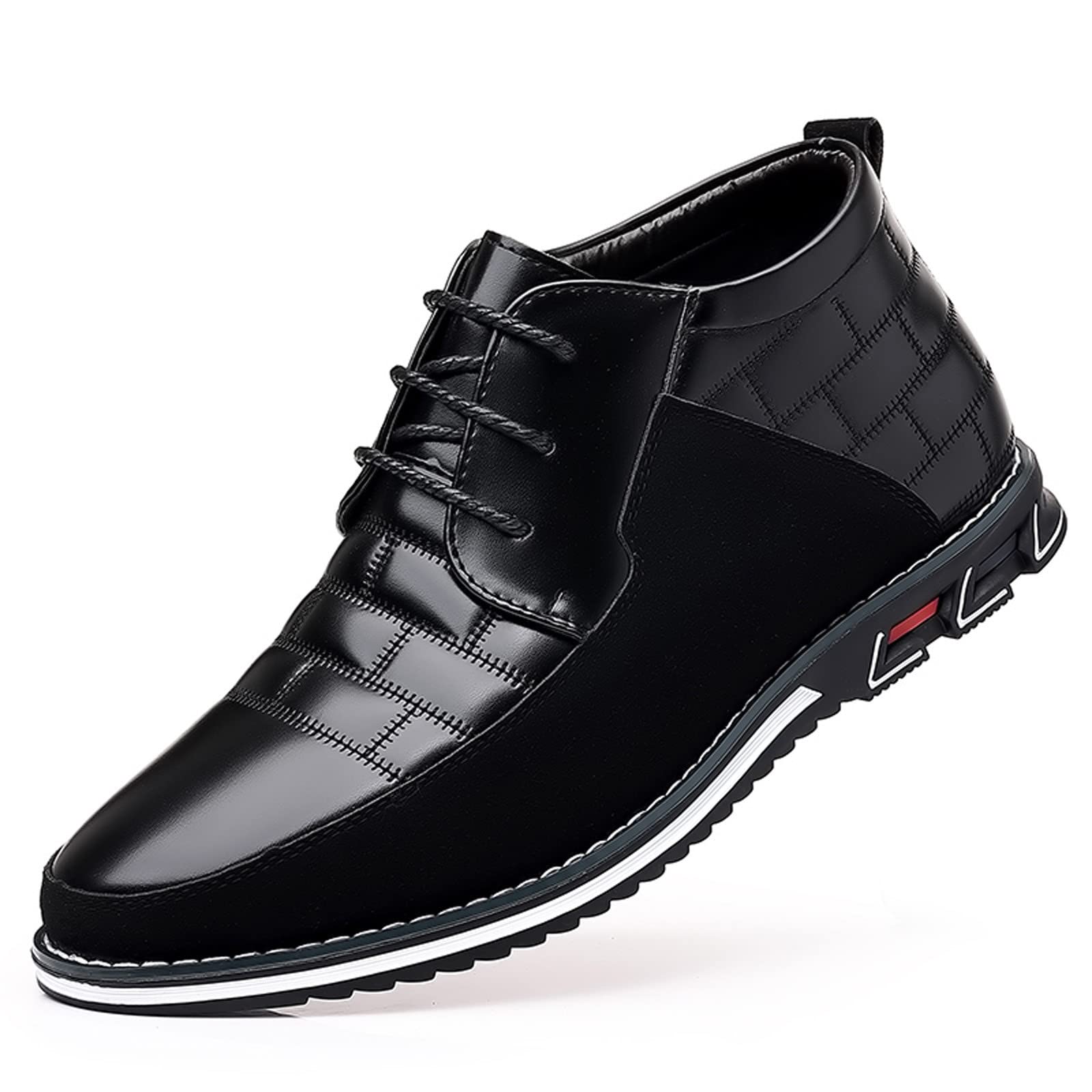 YUHAOTIN Fashion Style Men's Breathable Comfortable Business Slip On Work Leisure Solid Color Leather Shoes Leather Boots Men