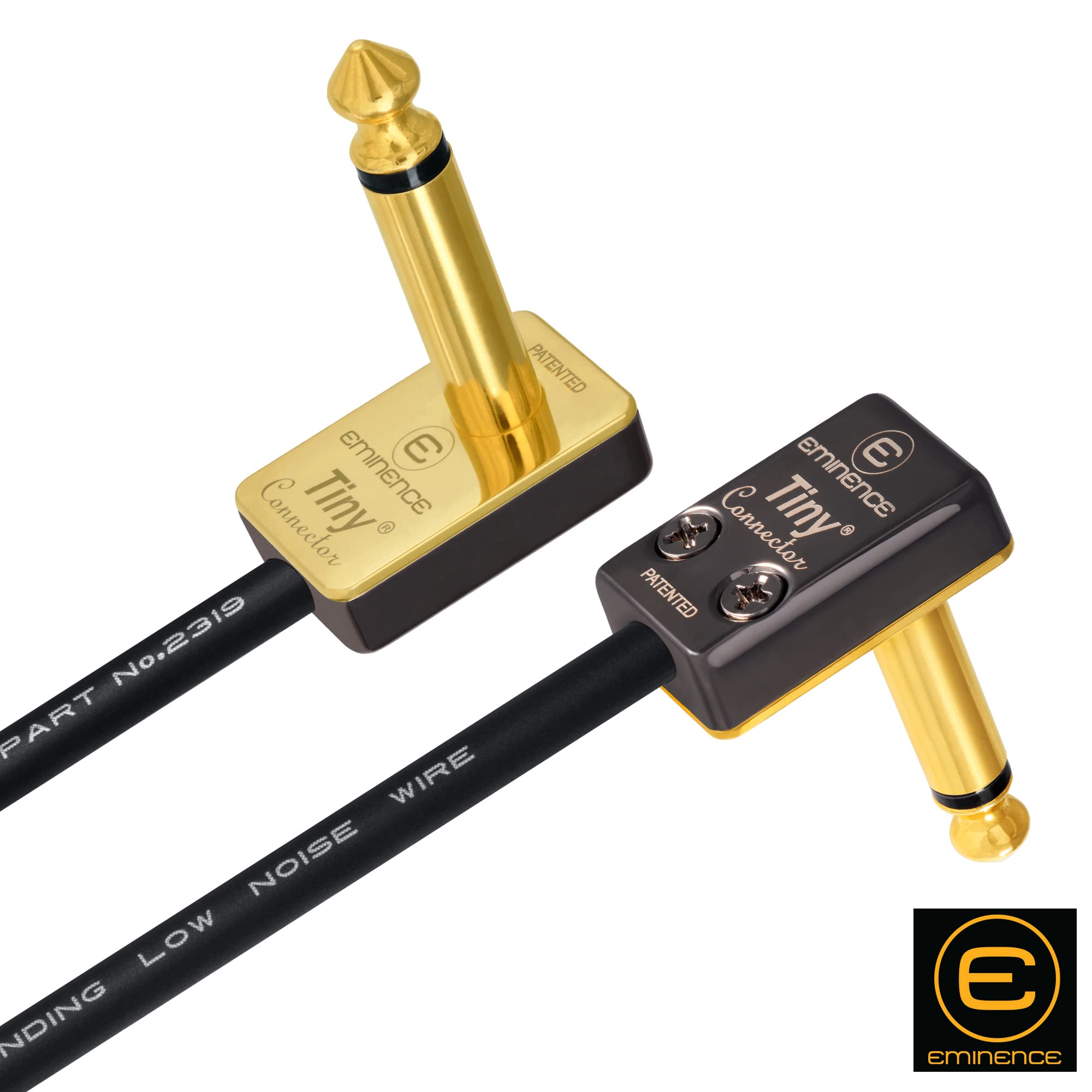 WORLDS BEST CABLES 18 Inch β Pedal, Effects, Patch, Instrument Cable Custom Made Using Mogami 2319 Wire & Eminence Tiny Gold-Plated Angled TS Connectors