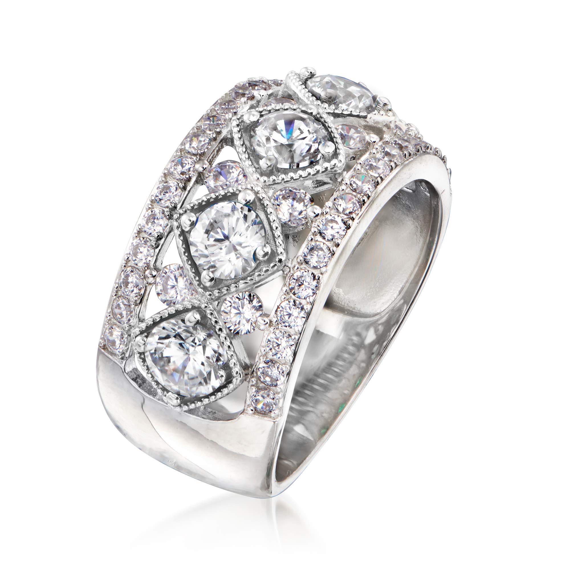 Ross-Simons 1.90 ct. t.w. CZ Ring in Sterling Silver. Size 8