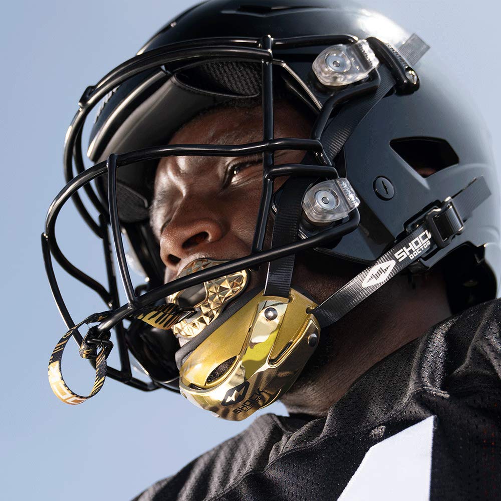 Shock Doctor 509-99-FLG-05 Ultra Pro Showtime Chin Strap Chrome Flag Youth-OSFA