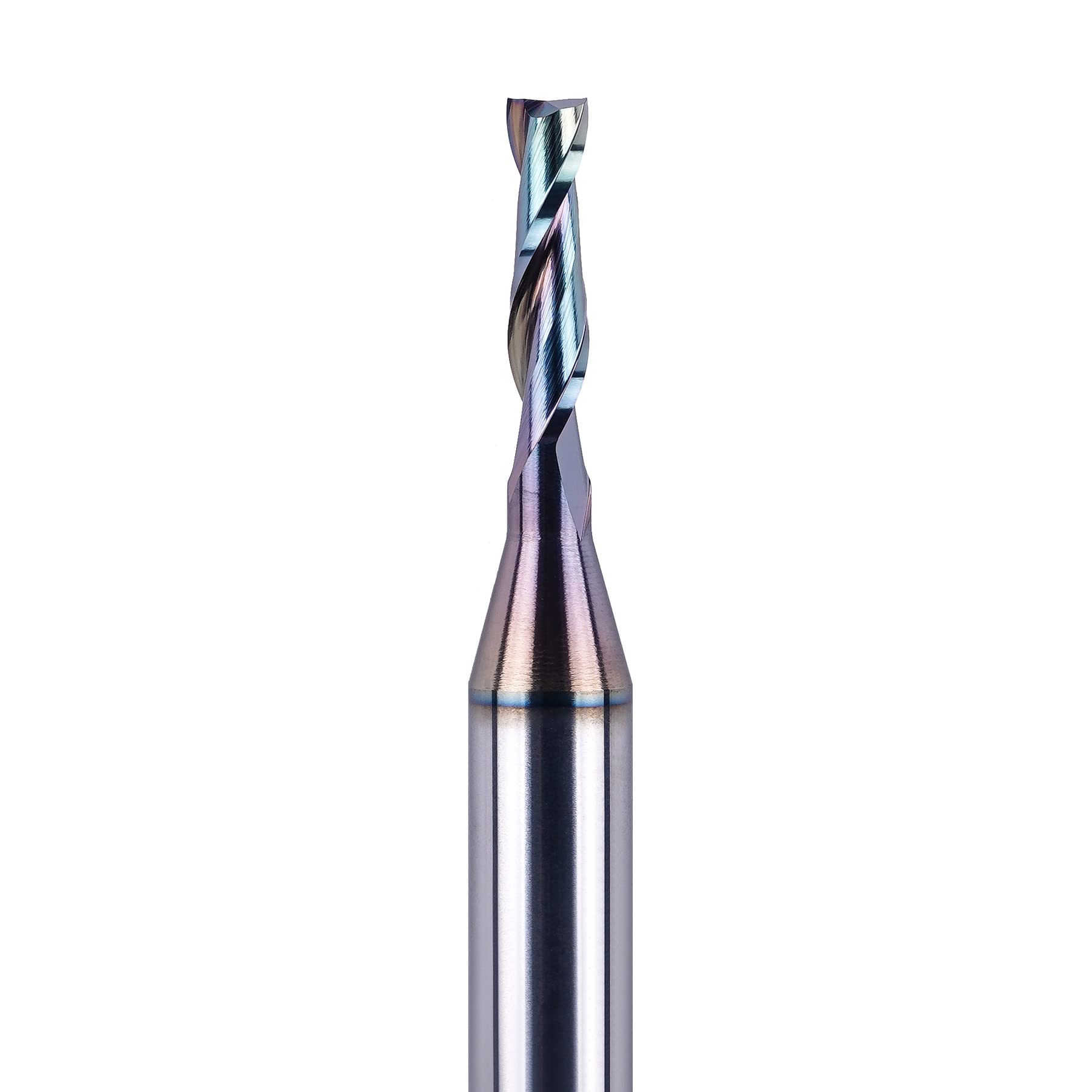 SpeTool 1/8 Inch Upcut CNC Router Bits 1/4 Inch Shank with Extra Long Life Coating,1/2 Inch Cutting Length 2 Inch OVL Solide Carbide End Mill Slot Woodworking Carving Tool