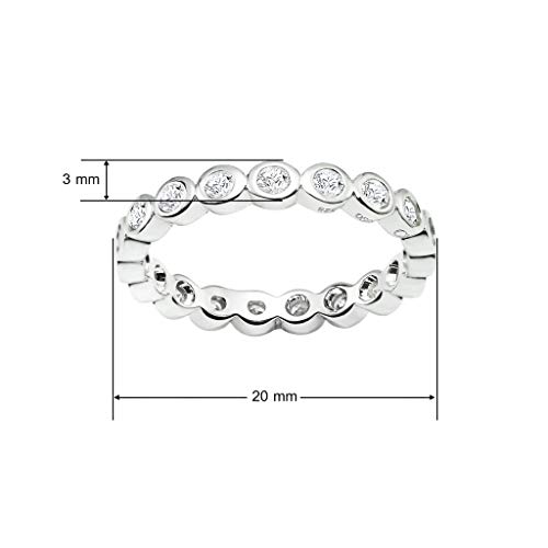 SOLIDSILVER- Sterling Silver CZ Eternity Band Ring | Size 7