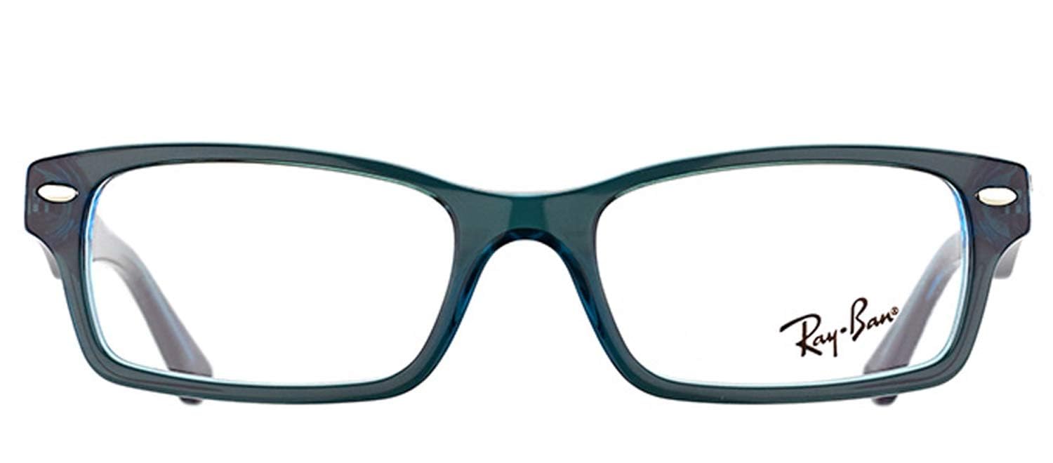 Ray-Ban Junior Kids' RY1530 Rectangular Prescription Eyeglass Frames, Blue On Blue Fluorescent/Demo Lens, 48 mm