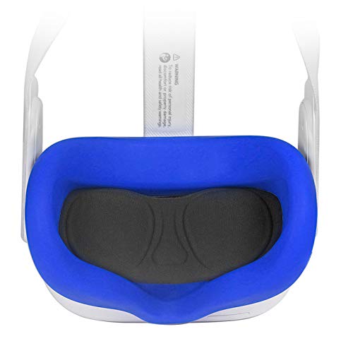 VR Sweat-Proof Silicone Face Cover and Lens Protect Cover for Oculus Quest 2, Silicone Eye Cover Pad, EVA Lens Protector, Dust Proof, Anti Scratch for VR Accessories Set