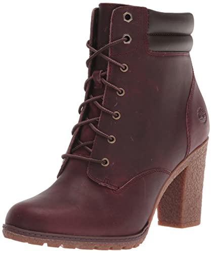 Timberland Women's Tillston 6 Inch Double Collar Hiking Boot, Burgundy Full Grain, 9.5