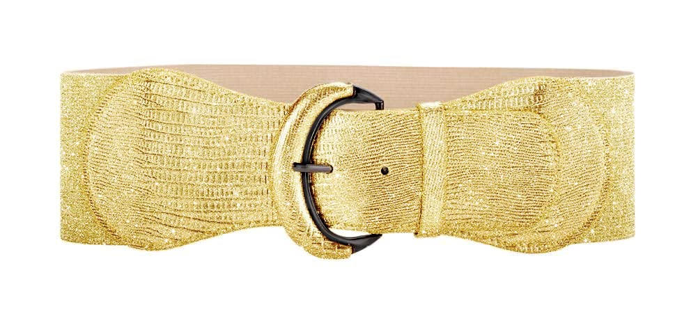 VOCHIC PU Leather Elastic Wide Belt for Women Ladies Dress Stretch Thick Waist Belts
