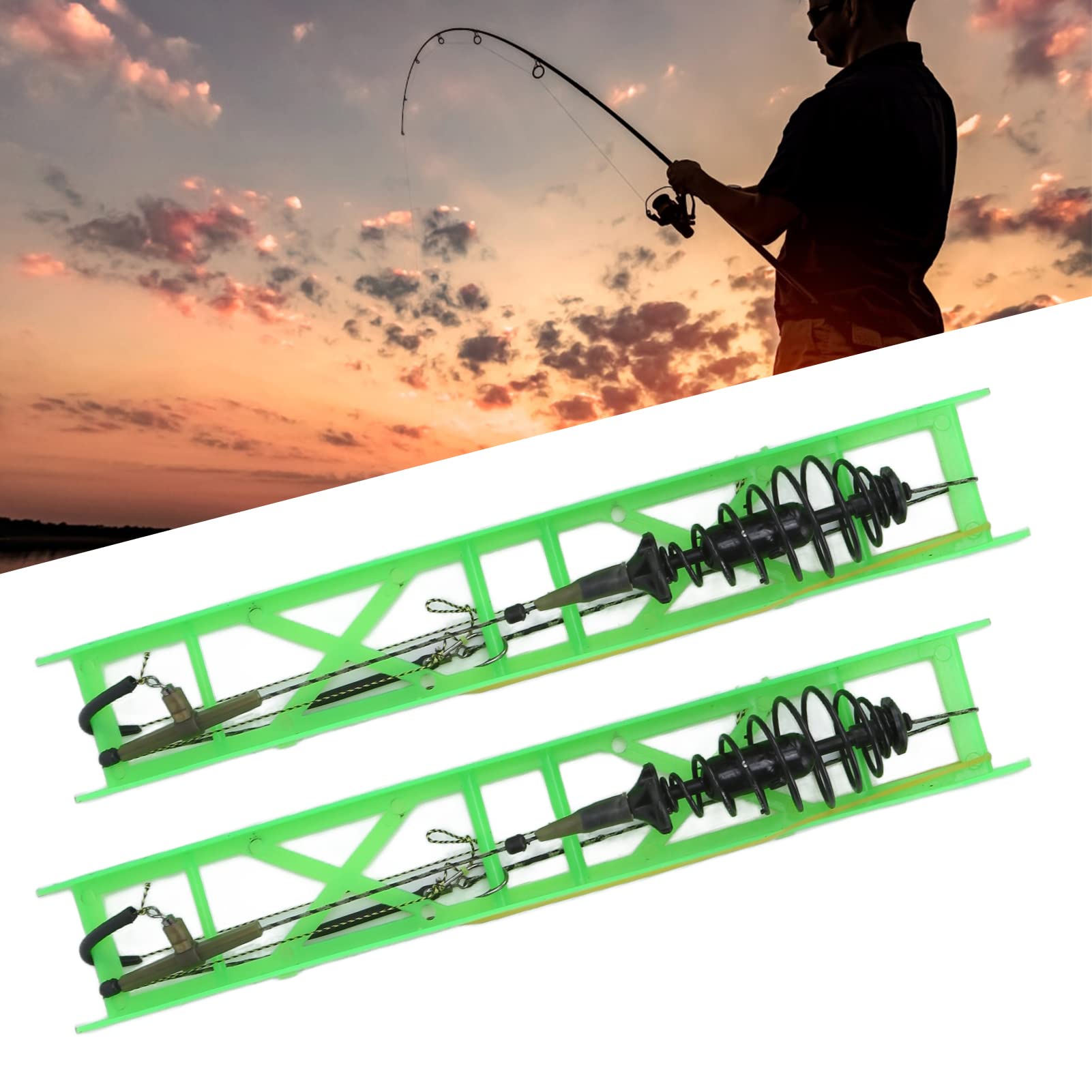 Yeuipea Fishing Bait Spring Lure,2pcs Fishing Bait Spring Lure Inline Fishing Bait Spring Hanging Tackle Tool with Hooks(40G)