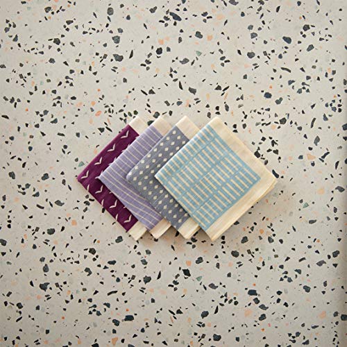 TD Japanese Handkerchief, 100% Cotton, Bird Pattern, Purple