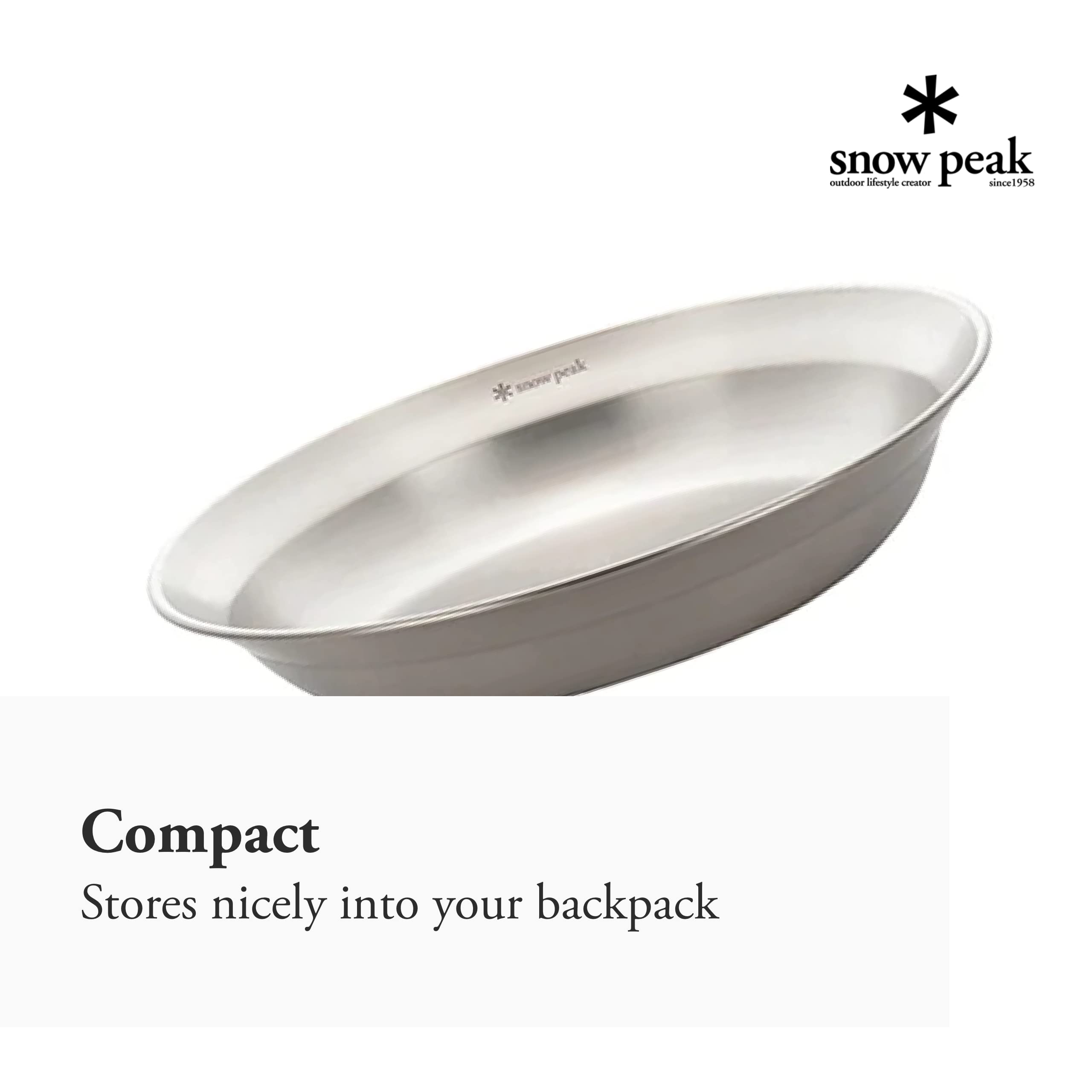 Snow Peak Tableware Dish, TW-032, Stainless Steel, Lightweight for Camping Everyday Use, Made in Japan, Lifetime Product Guarantee