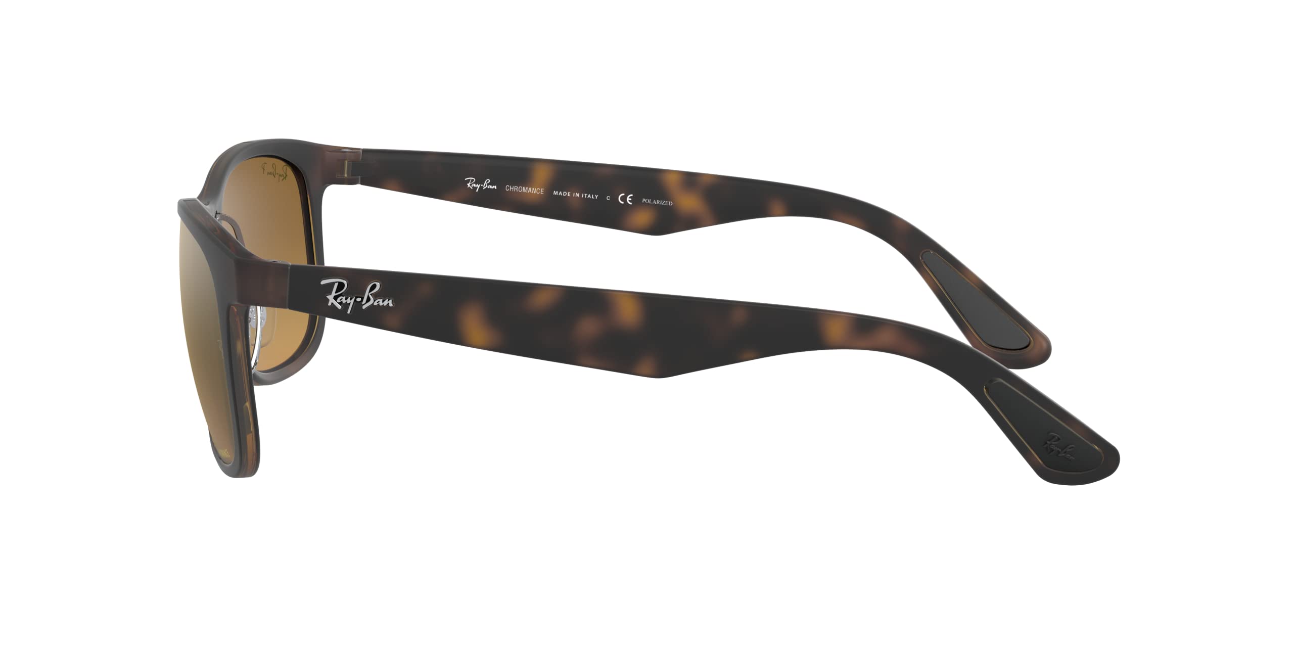 Ray-Ban Men's RB4263 Chromance Square Sunglasses, Matte Havana/Polarized Brown Mirrored Gold Gradient, 55 mm