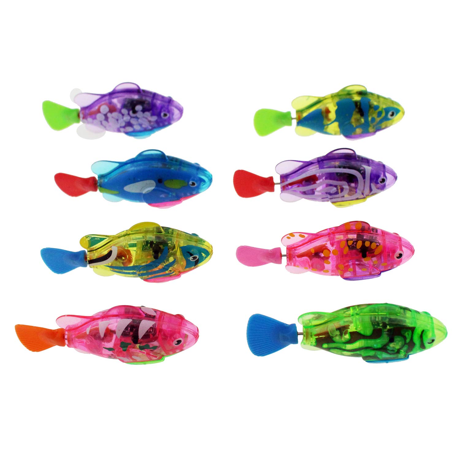 Tipmant Electronic Fish Pets Animal Kids Bath Toys Gifts Water Activated Swim Tub Bathtub (8 Fish)