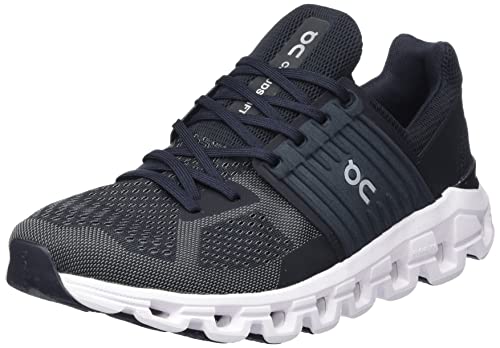 On Men's Cloudswift Sneakers, Black/Rock, 10.5 Medium US