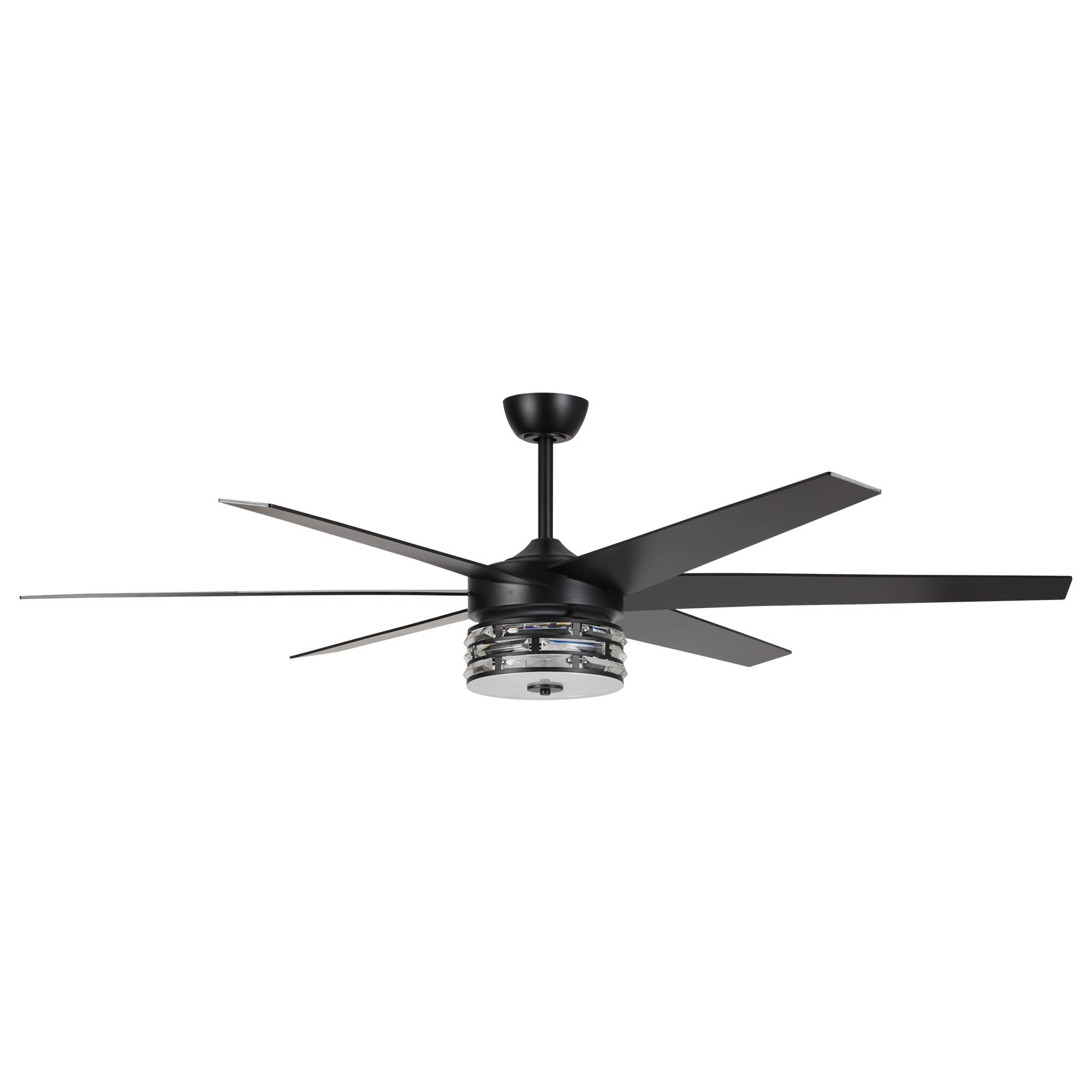Parrot Uncle Ceiling Fans with Lights and Remote Modern Bedroom Ceiling Fan with Light Crystal Outdoor Ceiling Fans for Patios Covered, 48 Inch, Chrome