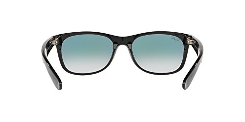 Ray-Ban RB2132 New Wayfarer Square Sunglasses, Black/Clear Gradient Green, 55 mm