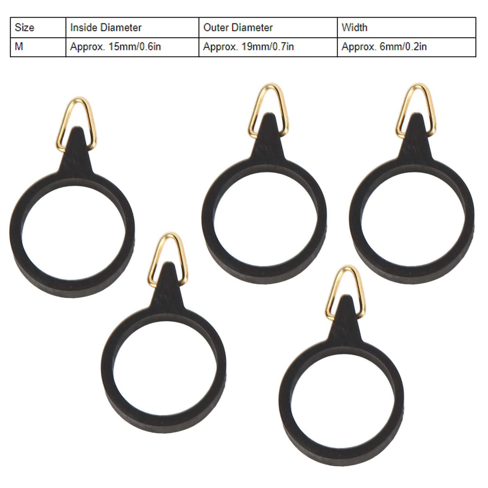 Yeuipea Fishing Rod Hook Holder,5pcs Fishing Rod Hook Holder Rubber Circle Stainless Steel Fishing Pole Hook Keeper for Bait Tool(Medium)