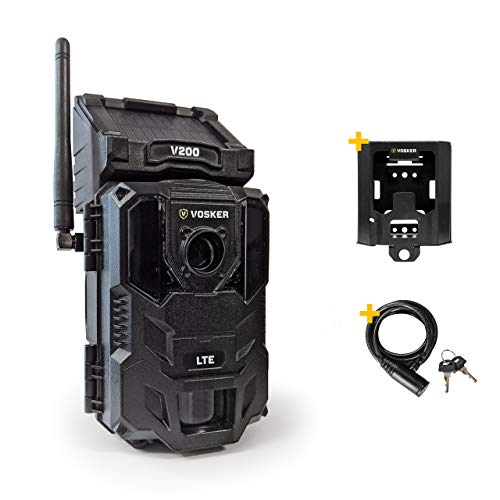 Vosker V200 | Cellular Security Camera | Built-in Solar Panel | LTE, Wireless, Weatherproof, No Wi-Fi Required | Motion Activated Outdoor Surveillance Cameras | Mobile Phone Notifications (V200-KIT)