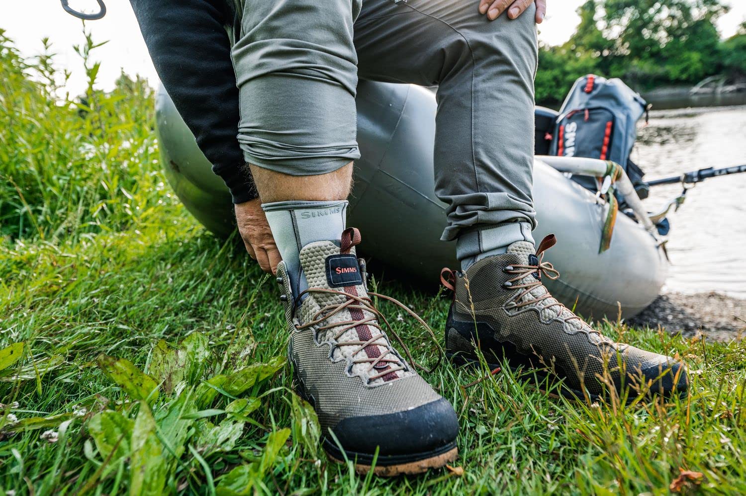 Simms Neoprene Wading Socks for Fly Fishing – Abrasion-Resistant and Comfortable Wet Wading Socks (Cinder, Small)