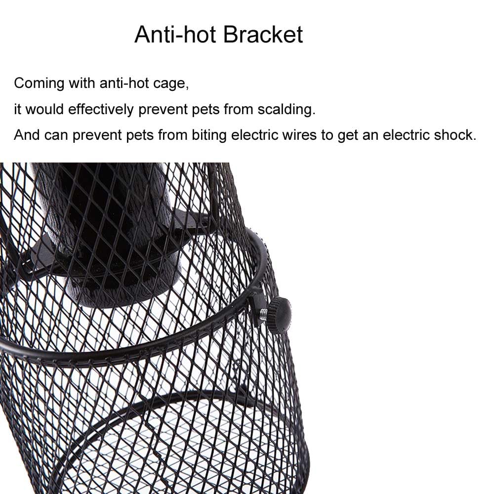 Reptile Heat Lamp Holder with Anti-hot Bracket, Pet Heat Lamp Lampshade Holder Heating Light Bulbs Holder Heating Lamp Shade with Switch for Pet Amphibian Snake Lizard Turtle Birds Chick,US Plug