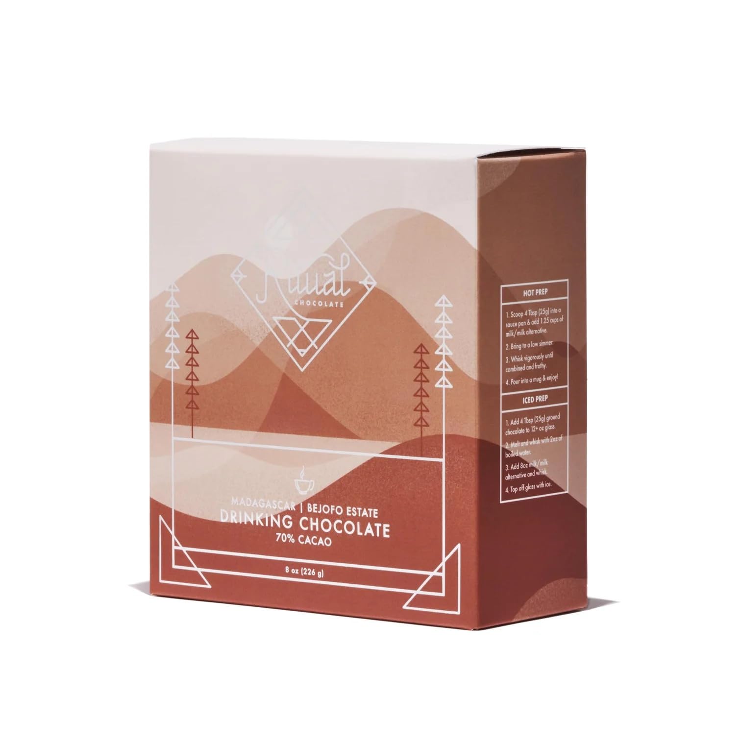 Ritual Drinking Chocolate, Madagascar 70% Cacao, Notes of Raspberries, Citrus & Peanuts, 8 oz