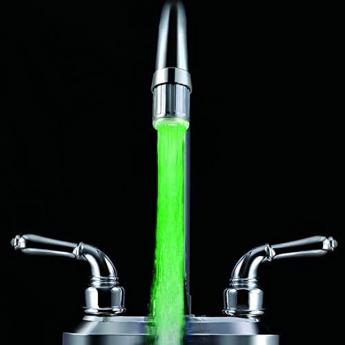 SNOMYRS 7-Color Change Automatically LED Water Faucet Light Water Stream Color Changing Faucet Tap Sink Faucet for Kitchen and Bathroom(7 Color-1PC)