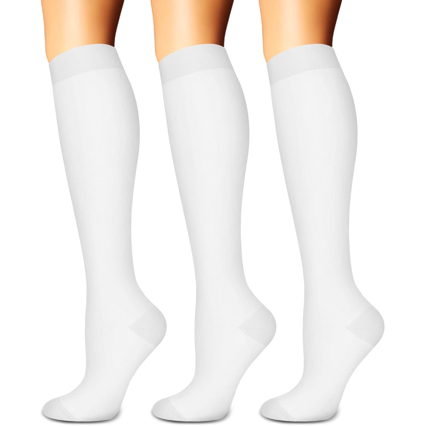 SunFeeling Compression Socks for Women & Men Circulation (3 Pairs) - Best Support for Athletic Running Nurses Recovery Travel,Small-Medium