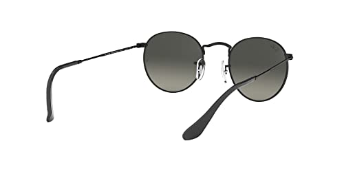 Ray-Ban RB3447N Round Flat Lens Sunglasses, Black/Light Grey Gradient Dark Grey, 53 mm