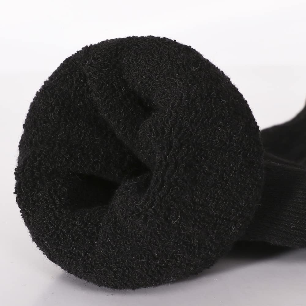 SoxDaddy Men's 10Pack Athletic Casual Socks Cotton Heavy Cushion Crew Outdoor Socks (US 13-15/Shoe Size 12-15,Black2)