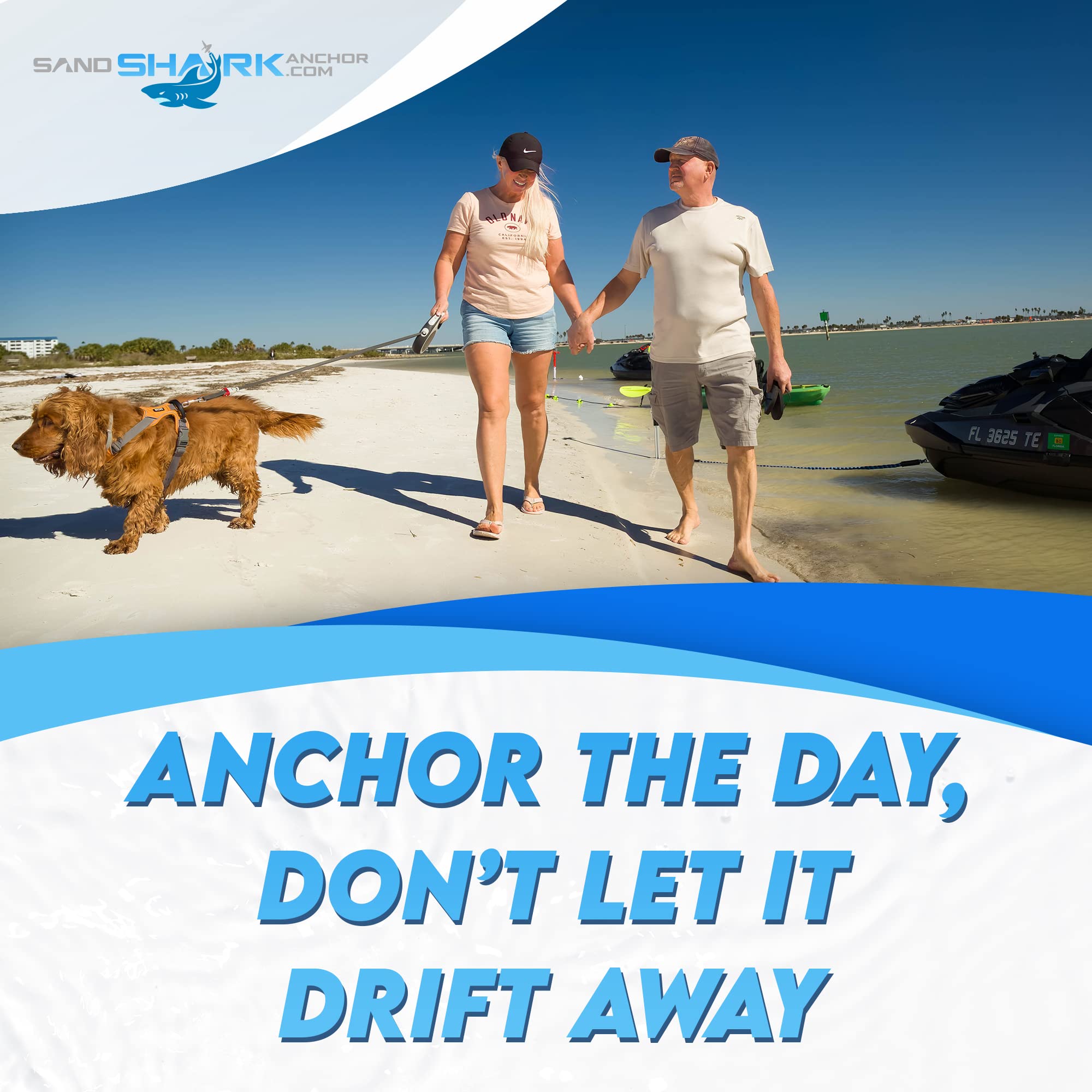 SandShark 7-14ft Premium Anchor Bungee Dock Line. Boat Accessories Bungee Anchor Line Absorbs Shock to Anchors and Docks w/Stainless Steel Clip. Designed for SandShark Anchor.