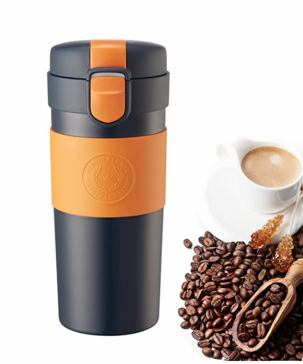 ZMHQLPDZ Coffee Mug, Stainless Steel Vacuum-Insulated Travel Mug, Double Wall Leak-Proof Thermos Vacuum Tumbler - 12oz 370ml Coffee Cup (Blue)