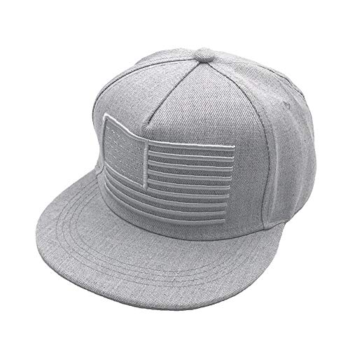 Uphily Black USA American Flag Flat Brim Bill Hat - High Profile Patriotic Snapback Baseball Cap for Men or Women