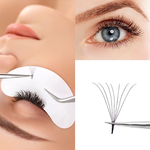 VEYES INC Lash Extension Supplies Premade Fans Eyelash Extensions Mixed Tray 7D 0.07 C curl 9-16mm Short Stem Volume Lashes Matte Black 320FANS