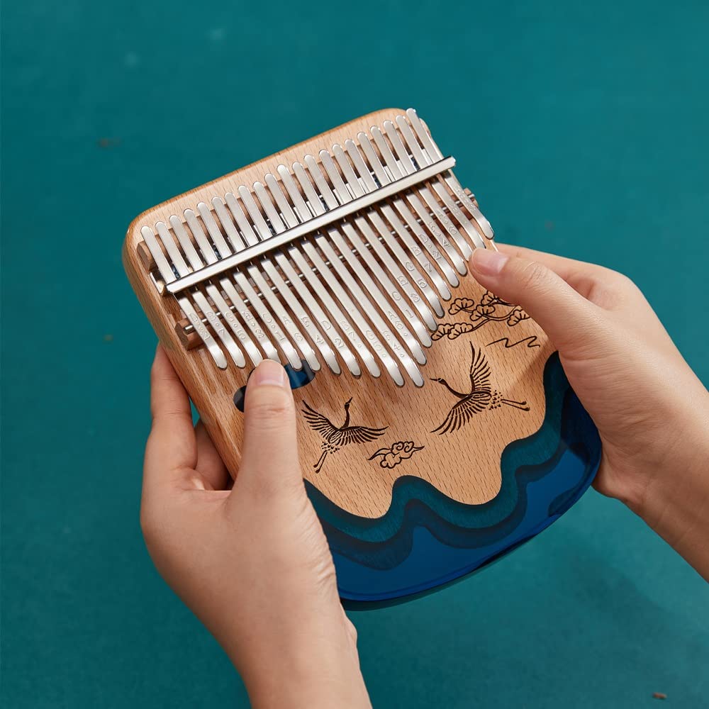 WSSBK 21 Key Kalimba Thumb Finger Piano Kalimba Resin Wood Mbira Keyboard Gifts with Bag Accessories