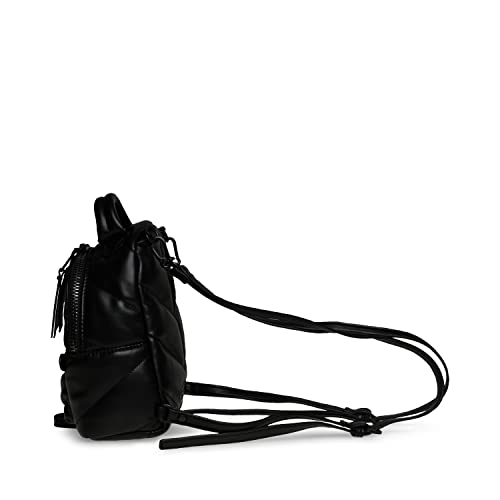 Steve Madden Jacks Quilted Mini Backpack, Black/Black