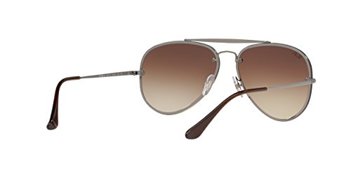 Ray-Ban RB3584N Blaze Aviator Sunglasses, Gunmetal/Brown Gradient Dark Brown, 61 mm