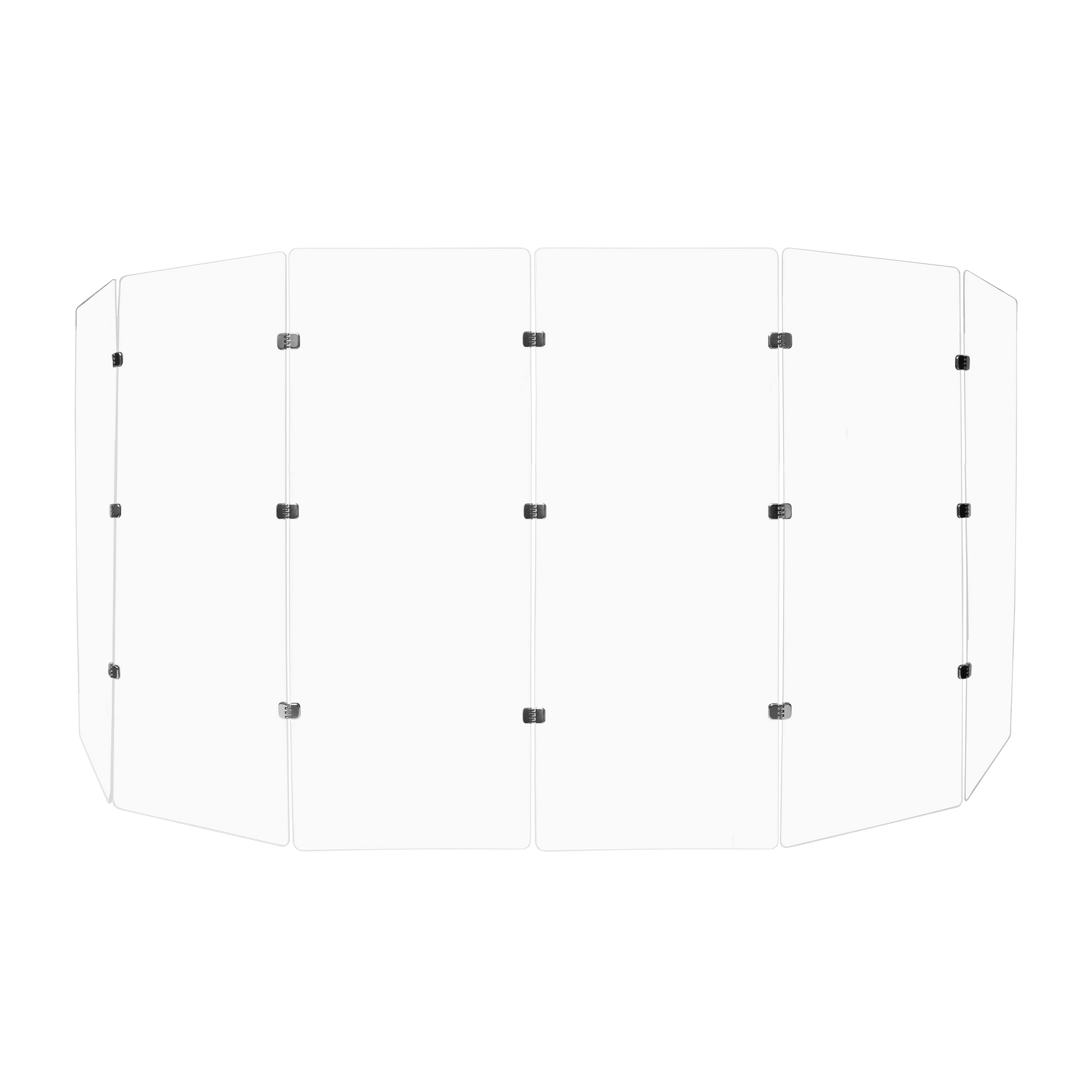 PENNZONI Drum Shield 5ft w/Chrome Hinges, Comes w/ 6 Drum Panels, & Chrome Hinges, Premium Clear Acrylic Panels, Drum Screen