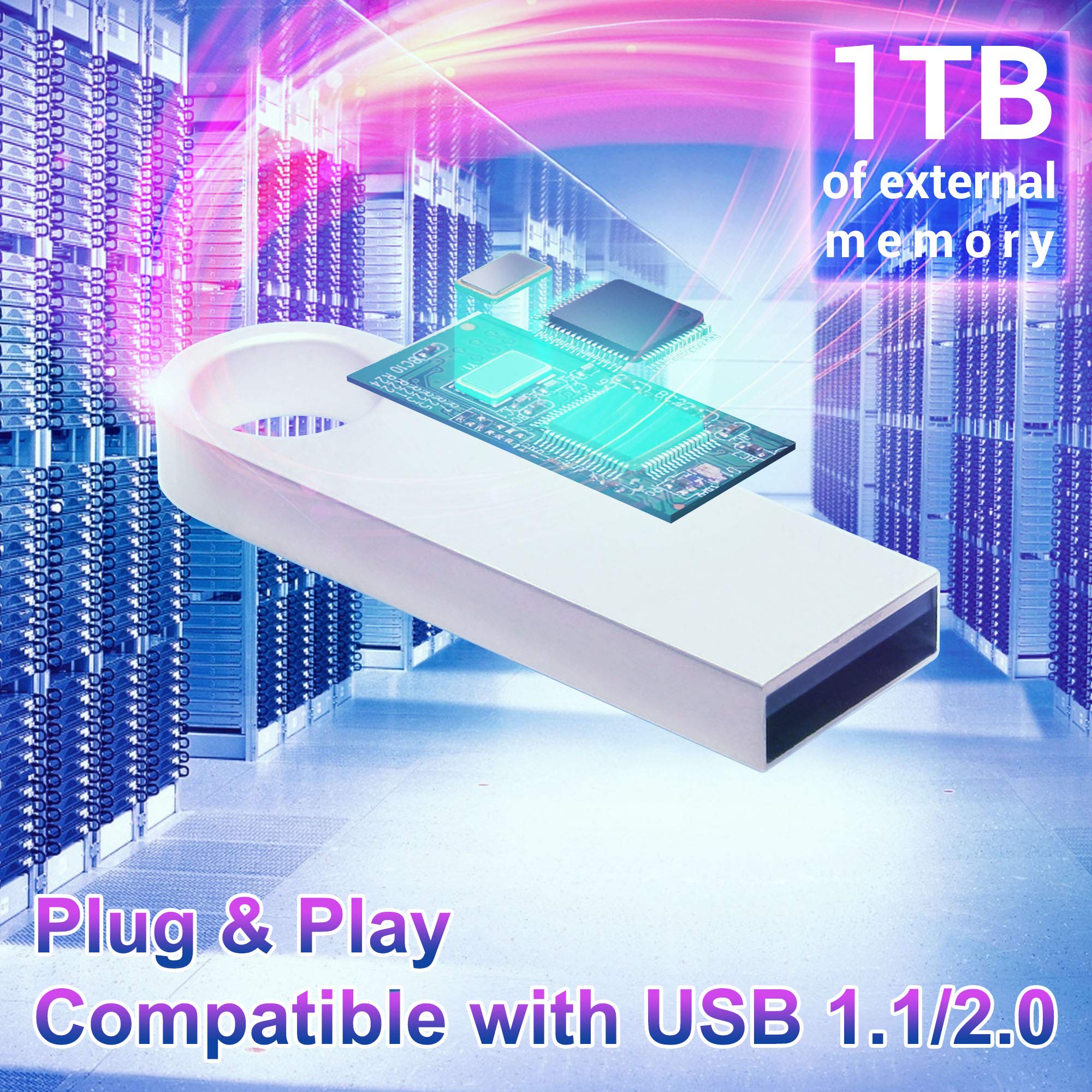 SCORDERS USB Flash Drive (1 TB) High-Speed Data Storage Thumb Stick | Store Movies, Pictures, Documents | PC, Smartphone, Mac Support (Blue)