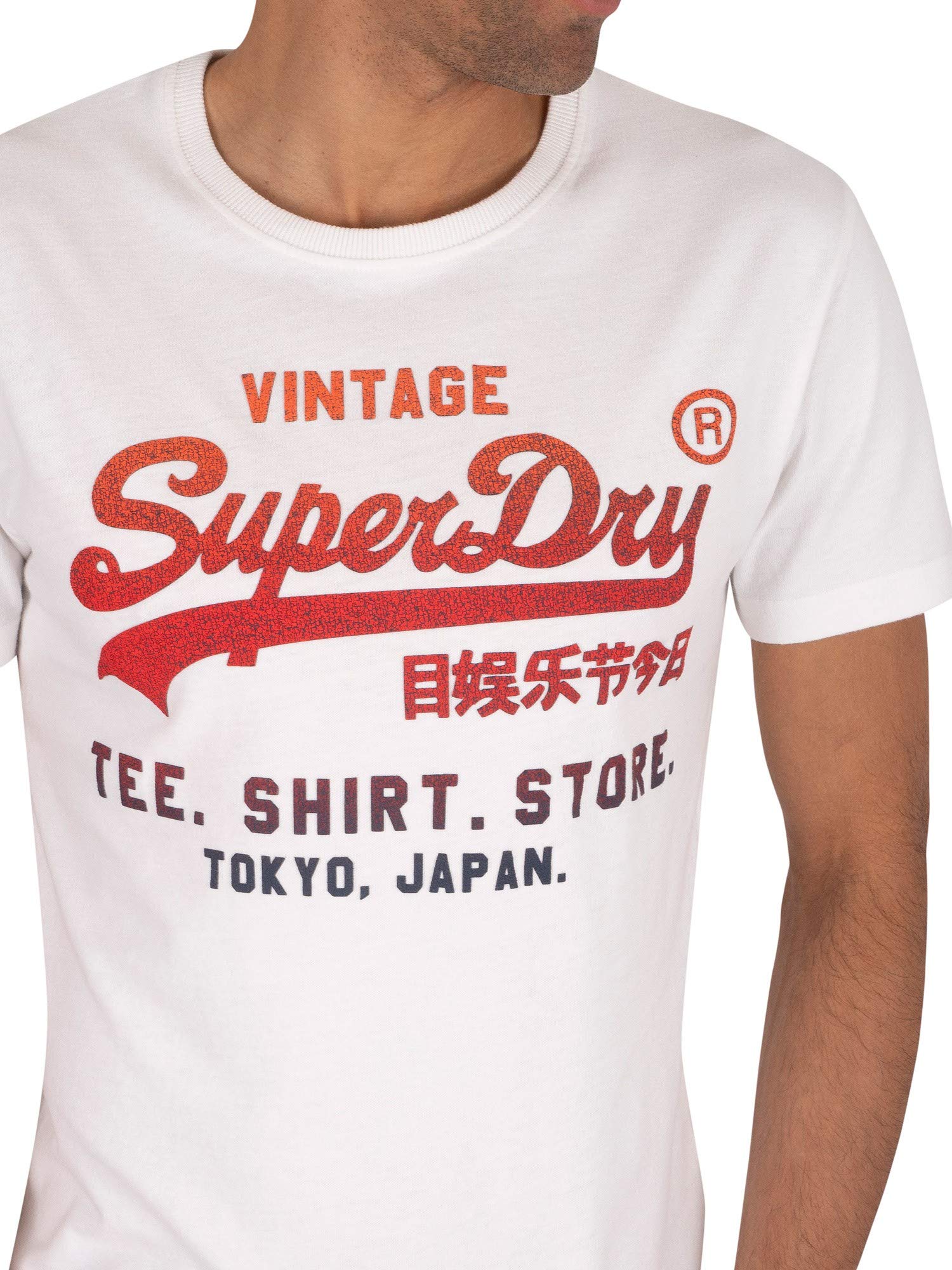 Superdry Mens Vintage Logo Fade T-Shirt Optic Size S
