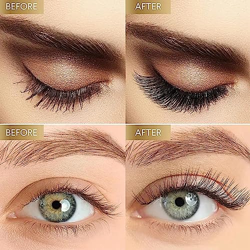 Vibely Mascara, 2 In 1 Thrive Mascara for Natural Lengthening & Thickening Effect, Mascara Waterproof No Clumping Magic 4D Silk Fiber Lash Mascara, Mascara Black Volume and Length Telescopic Mascara (01)