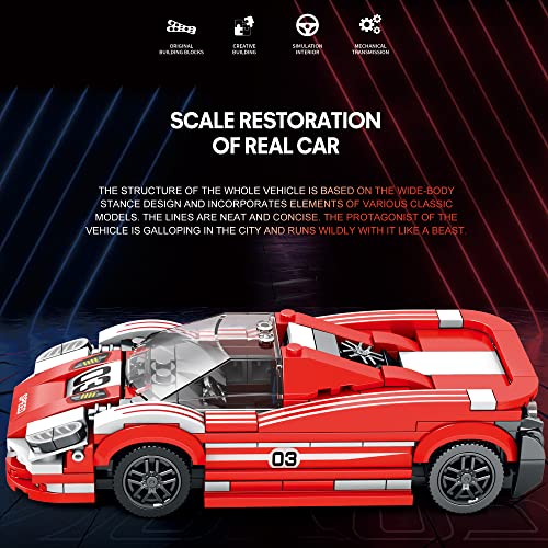 Reobrix 917 Living Legend Race Car Building Set, Super Race Vehicles Building Toy Birthday for Kid Aged 6+ (355PCS)