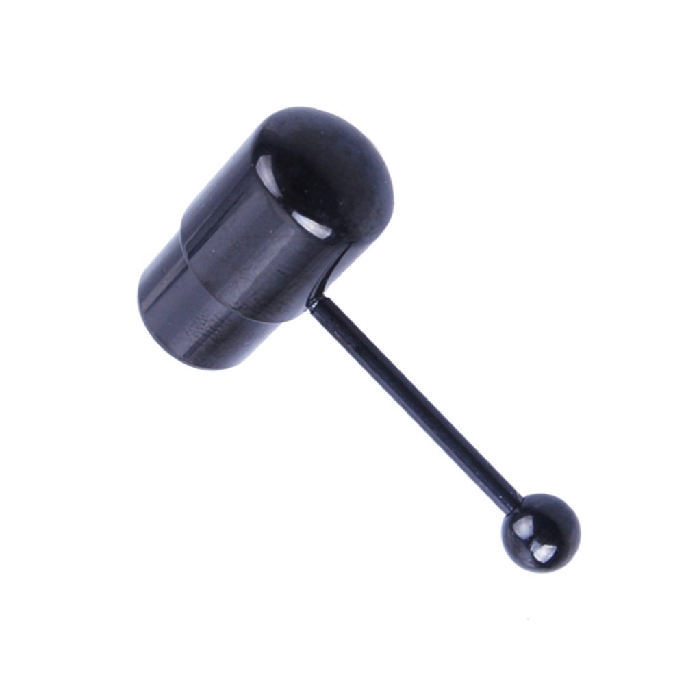 Stainless Steel Vibrating Tongue Ring Barbell Tongue Piercing Jewelry with 2 Batteries (Black)