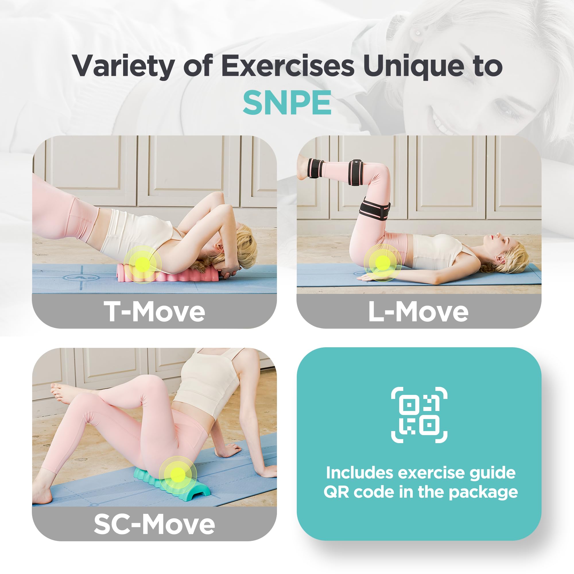 SNPE Wave Massage Roller for Deep Tissue Release | Trigger Point Massage & Pain Relief for Neck, Shoulder, Lower Back | Firm Plastic Made | Self Physical Therapy Exercise & Posture Improvement (Pink)