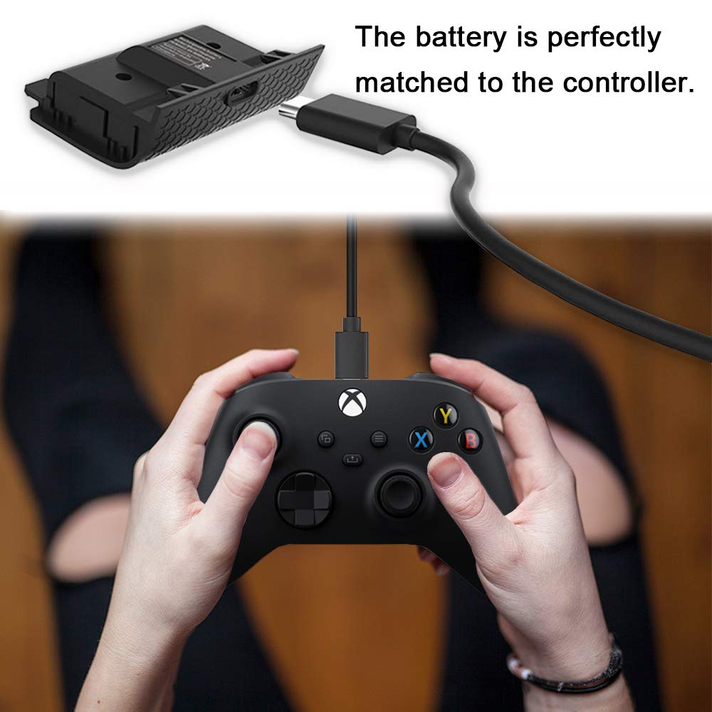 Xbox Series Controller Battery Pack, Joso 2 Pack 800mAh Rechargeable Battery with LED Charge Indicator & USB C Charging Cable, 10 Hours Play Time for Xbox Series X & Xbox Series S Controller