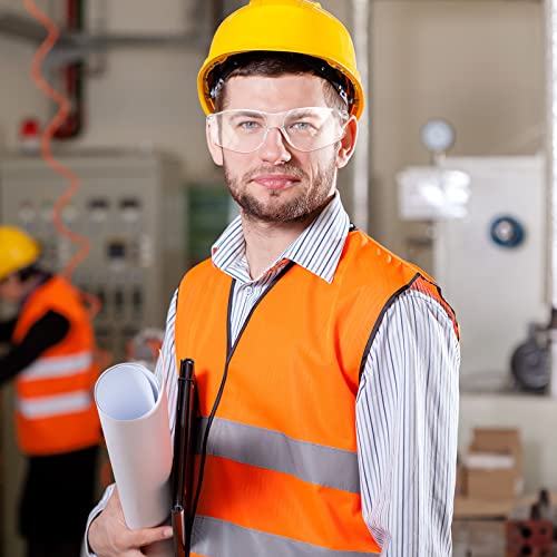 WFEANG Clear Safety Glasses 4 Pair Protective Eyewear for Men Women ANSI Z87.1 Scratch & Impact Resistant Eye Protection for WorkLab Construction (Clear-4pack)