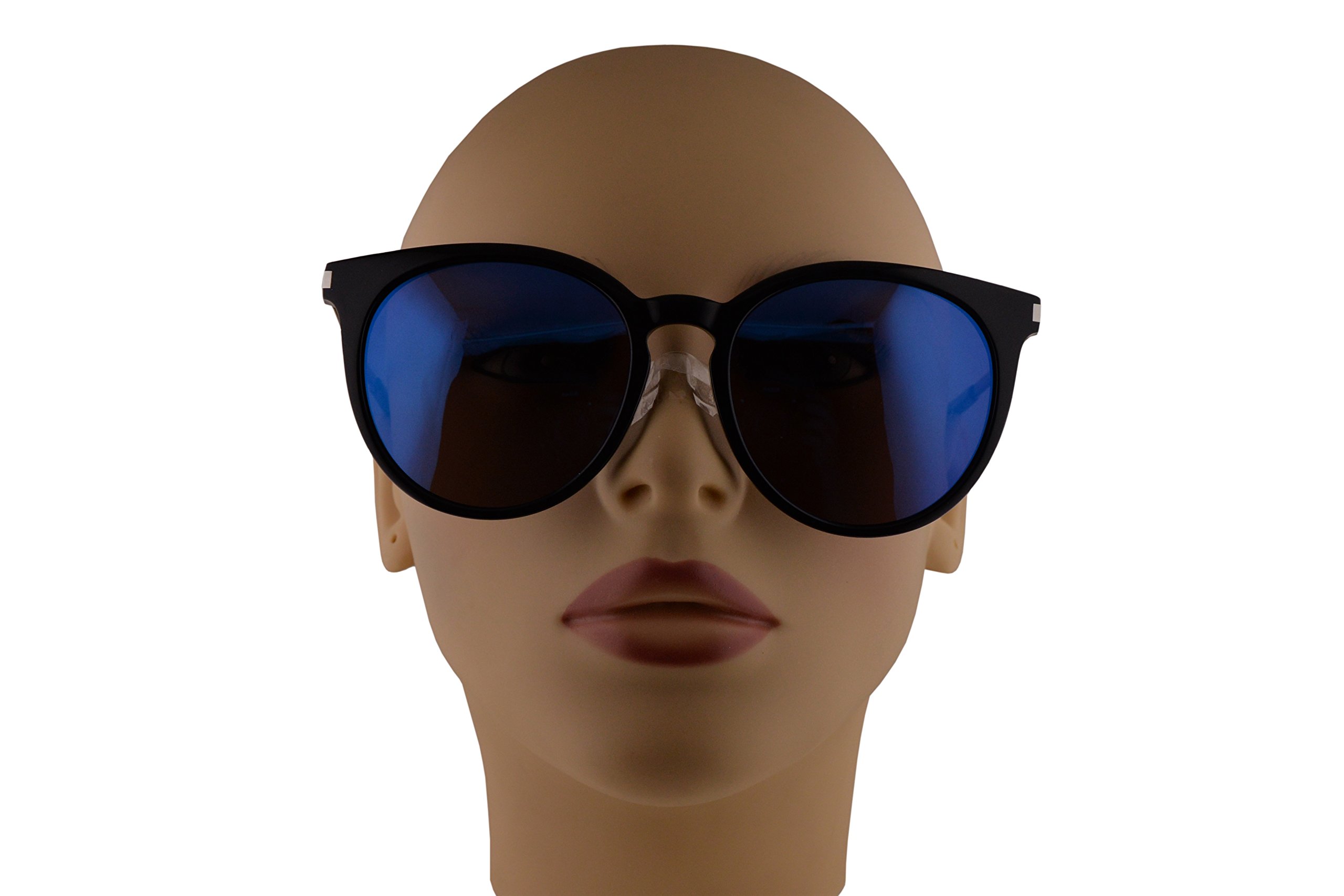 Saint Laurent Sunglasses SL 25/K Black Silver w/Blue Lens 55mm 001 SL25K SL 25K SL25/K