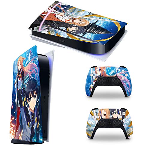SAO Anime - PS5 Digital Edition Skin Console - PS5 Digital Edition Controller Skin Cover Vinyl Decal Protective