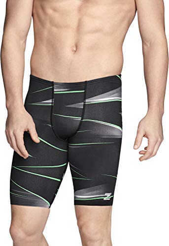 Speedo Men's Standard Swimsuit Jammer Endurance+ Printed Team Colors, Infinite Green, 30