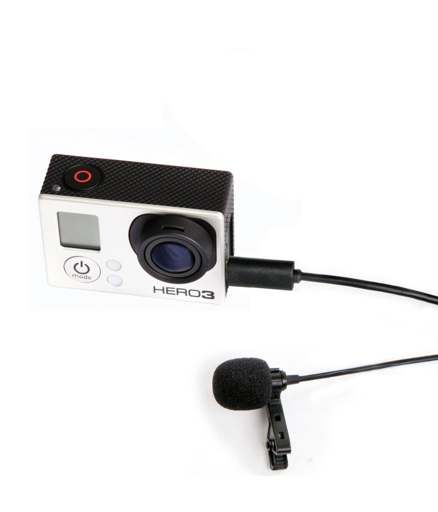 Polaroid Omni-Directional Condenser Lavalier Microphone For SLR Cameras, GoPro Action Cameras & Camcorders - Includes GoPro Mic Adapter For HERO 4, 3, 3+