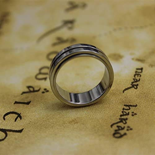 XCFS Unisex Dean winchester ring Stainless Steel The Super nature Dean's Smooth Band Rings,Size 6-12