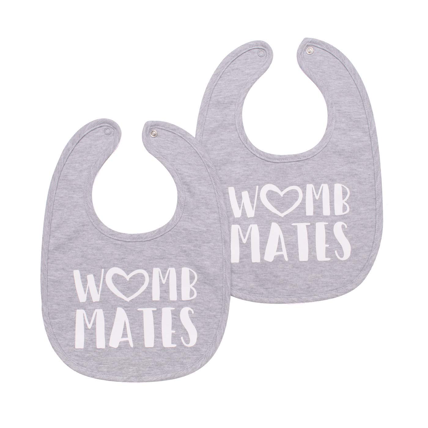 Twinstuff Womb Mates Twins Baby Bibs - 100% Soft Cotton, Unisex Twin Bib Set For Boys and Girls